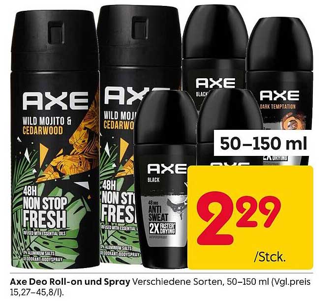 Axe Deo Roll-On Und Spray Verschiedene Sorten, 50–150 Ml Angebot bei ...