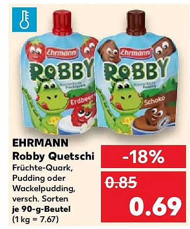 Ehrmann Robby Quetschi - Früchte-Quark, Pudding Oder Wackelpudding ...