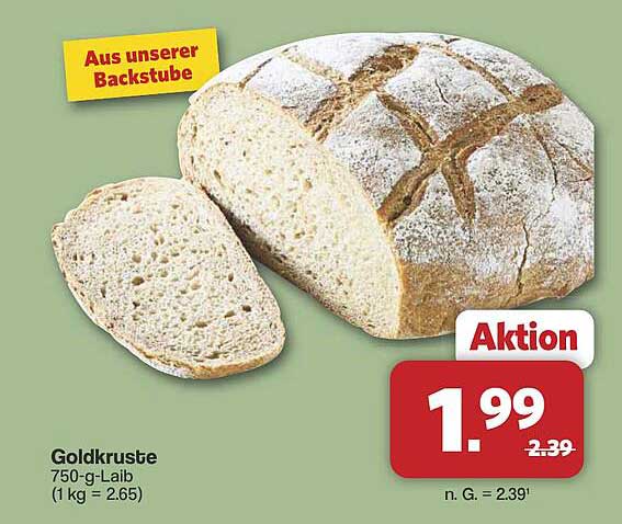 Goldkruste 750-G-Laib Angebot bei Famila Nord West - ProspektGuru.de