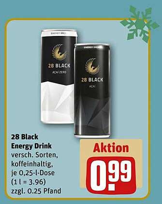 28 Black Energy Drink Angebot bei REWE Center