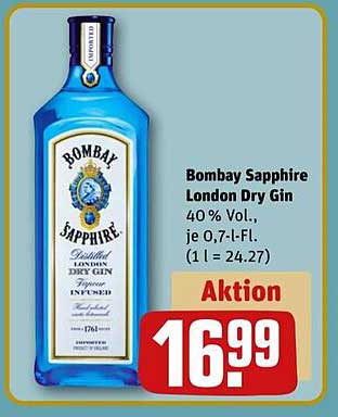 Bombay Sapphire London Dry Gin Angebot bei REWE Center