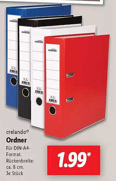 Crelando® Ordner Angebot bei Lidl