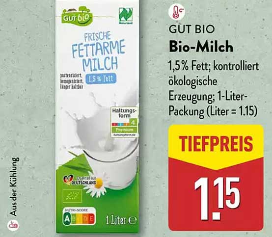 Gut Bio Bio-Milch Angebot bei Aldi Nord
