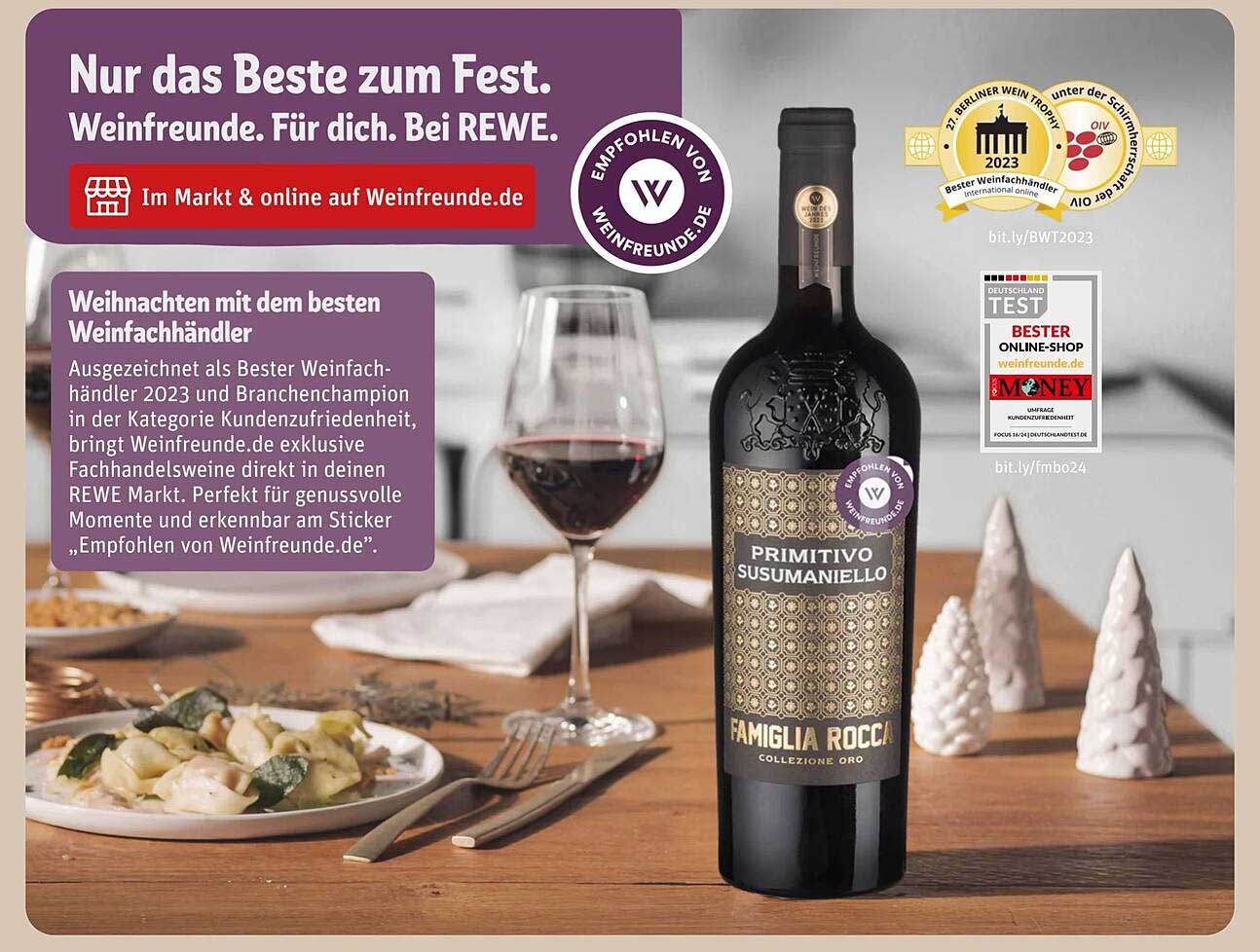 Primitivo Susumaniello Famiglia Rocca Angebot bei REWE Center