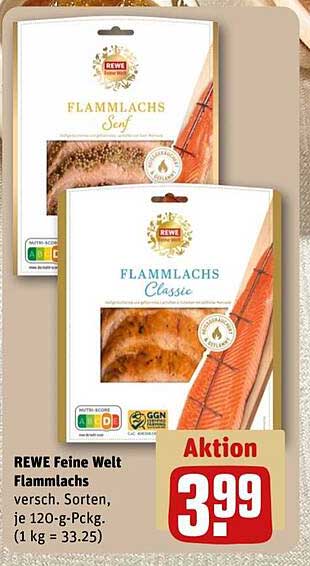 Rewe Feine Welt Flammlachs Angebot bei REWE Center