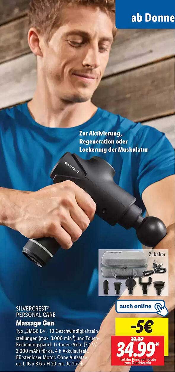 Silvercrest® Personal Care Massage Gun Angebot bei Lidl - ProspektGuru.de