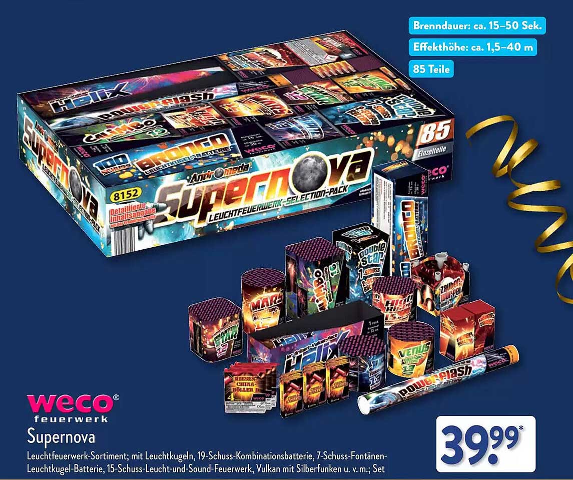 Supernova Leuchtfeuerwerk-Selection-Pack Angebot bei Aldi Nord