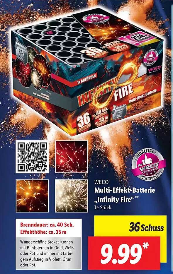 Weco Multi-Effekt-Batterie „Infinity Fire“ Angebot bei Lidl