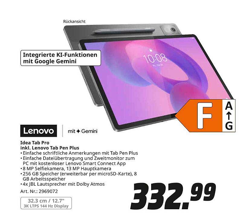 Lenovo Idea Tab Pro Inkl. Lenovo Tab Pen Plus Angebot bei MediaMarkt ...