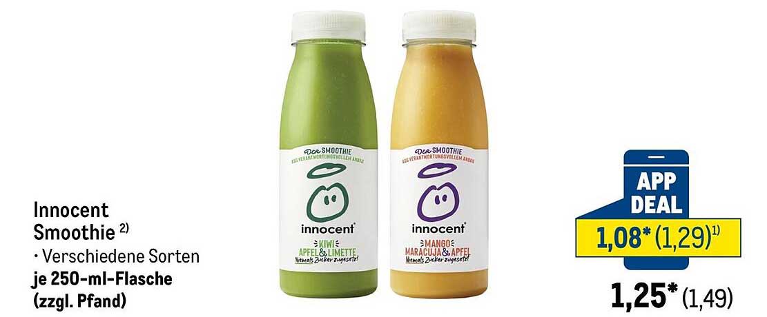 Innocent Smoothie • Verschiedene Sorten Je 250-Ml-Flasche (Zzgl. Pfand ...