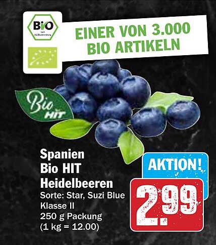 Bio Hit Heidelbeeren Angebot bei Hit