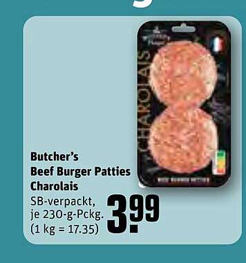 Butcher’s Beef Burger Patties Charolais Angebot bei REWE Kaufpark
