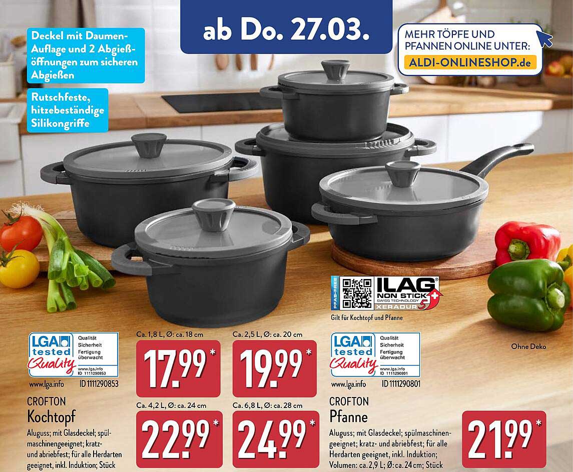 Crofton Kochtopf Crofton Pfanne Angebot bei Aldi Nord