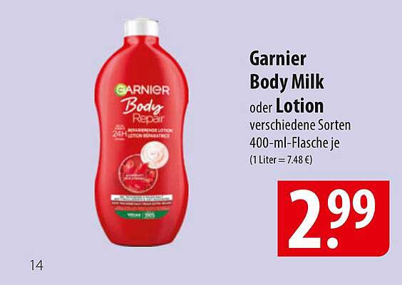 Garnier Body Milk Angebot bei Famila Nord Ost