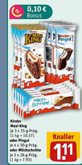 Kinder Maxi King Angebot bei REWE Center