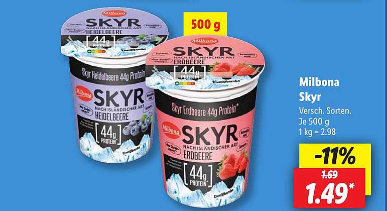 Milbona Skyr Angebot bei Lidl - ProspektGuru.de