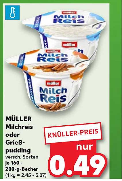 Müller Milchreis Oder Grießpudding Angebot bei Kaufland