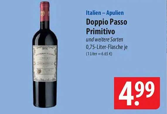 Doppio Passo Primitivo Angebot bei Famila Nord West - ProspektGuru.de