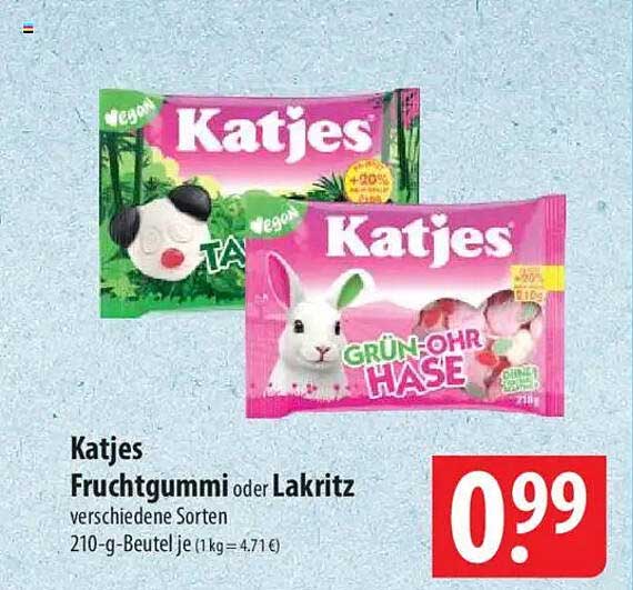 Katjes Fruchtgummi Oder Lakritz Verschiedene Sorten Angebot bei Famila ...
