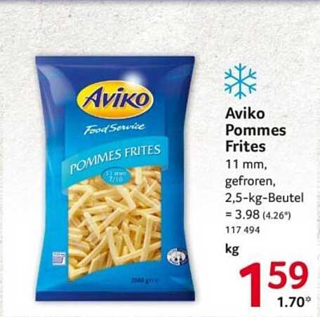 Aviko Pommes Frites 11 Mm, Gefroren, 2,5-Kg-Beutel = 3.98 (4.26*) 117 ...