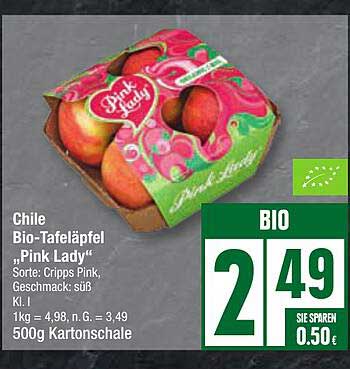 Bio-Tafeläpfel „Pink Lady“ Angebot bei Edeka - ProspektGuru.de