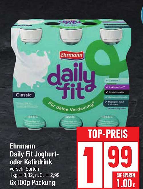Ehrmann Daily Fit Joghurt- Oder Kefirdrink Angebot bei Edeka