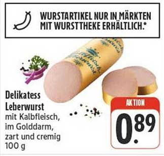 Delikatess Leberwurst Mit Kalbfleisch Angebot bei nah & gut ...