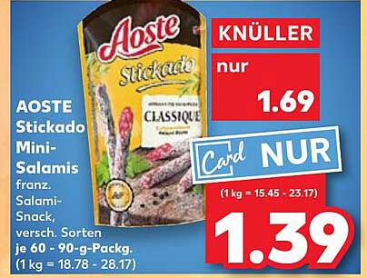 Aoste Stickado Mini-Salamis Angebot bei Kaufland