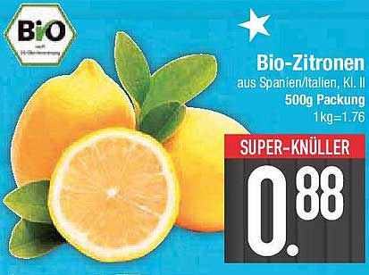 Bio-Zitronen Angebot bei E-Center - ProspektGuru.de