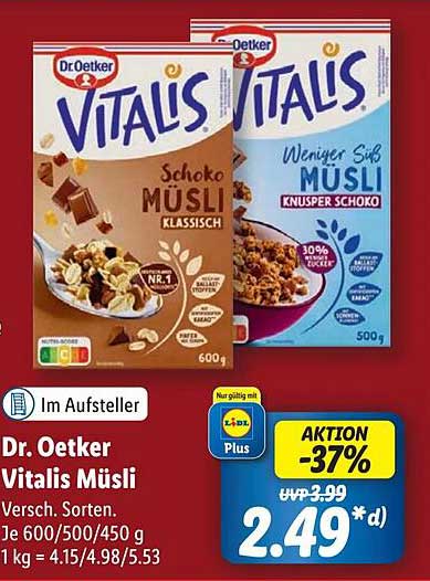 Dr. Oetker Vitalis Müsli Angebot bei Lidl