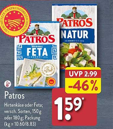 Patros Feta Angebot bei Aldi Nord