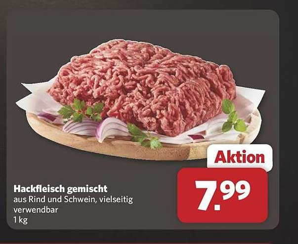 Hackfleisch Gemischt Aus Rind Und Schwein, Vielseitig Verwendbar, 1 Kg ...