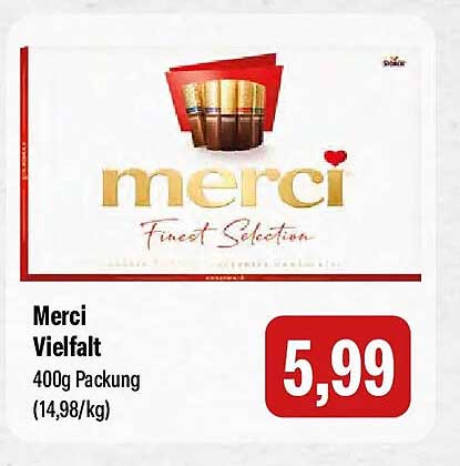 Merci Vielfalt 400G Packung Angebot bei Feneberg - ProspektGuru.de