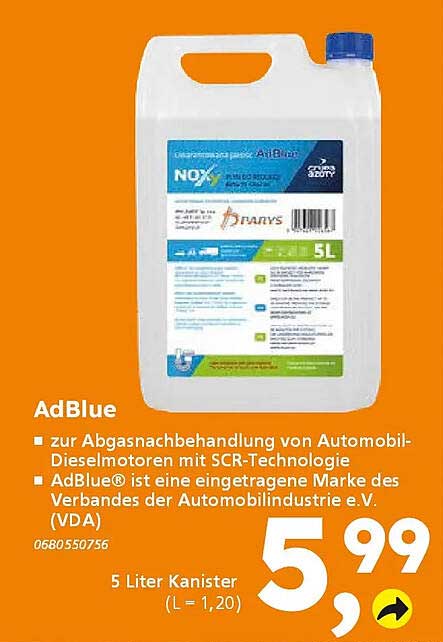 Adblue 5 Liter Kanister Angebot bei Globus Baumarkt - ProspektGuru.de