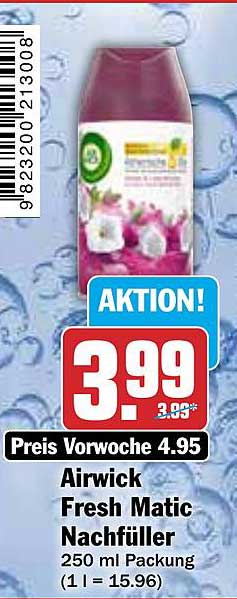 Airwick Fresh Matic Nachfüller 250 Ml Packung Angebot bei Hit ...