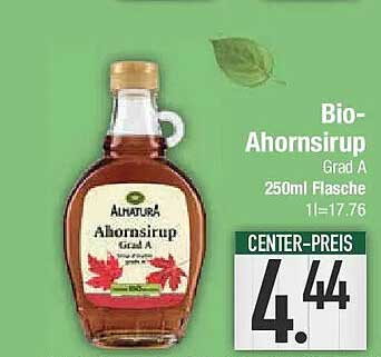 Bio-Ahornsirup Grad A 250Ml Flasche Angebot bei E-Center - ProspektGuru.de