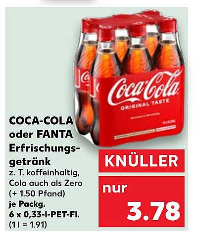Coca-Cola *Koffeinhaltig Verschiedene Sorten 2L Flasche Angebot bei ...