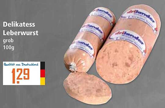 Delikatess Leberwurst Grob 100G Angebot bei K+K Klaas & Kock ...