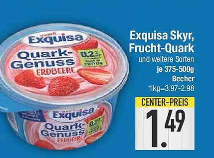 Exquisa Skyr, Frucht-Quark Erdbeere Angebot bei E-Center - ProspektGuru.de