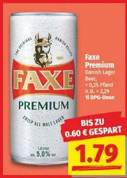 Faxe Premium Danish Lager Beer Angebot bei NP Discount - ProspektGuru.de