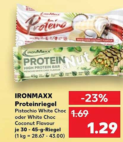 Ironmaxx Proteinriegel Versch. Sorten, Z. B. Protein White-Chocolate ...