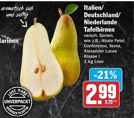 Italien/Deutschland/Niederlande Tafelbirnen Versch. Sorten, Wie Z.b ...