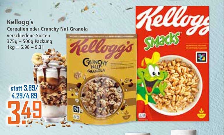 Kellogg's Cerealien Oder Crunchy Nut Granola Verschiedene Sorten 375G ...