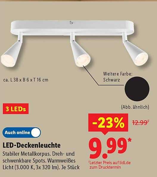 Led-Deckenleuchte Angebot bei Lidl - ProspektGuru.de