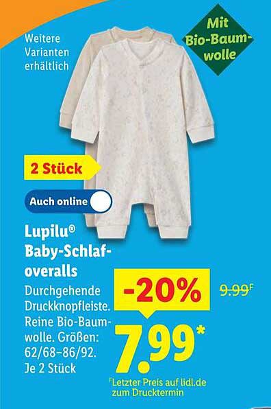 Lupilu® Baby-Schlafoveralls Angebot bei Lidl - ProspektGuru.de