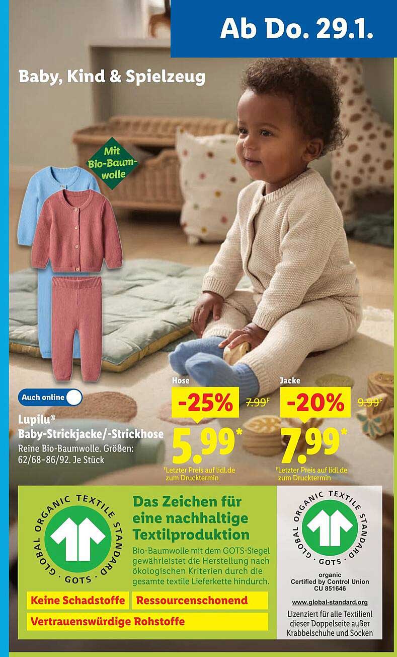 Lupilu® Baby-Strickjacke/-Strickhose Angebot bei Lidl - ProspektGuru.de