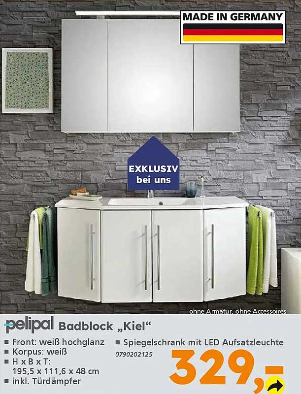 Pelipal Badblock „Kiel“ Angebot bei Globus Baumarkt - ProspektGuru.de