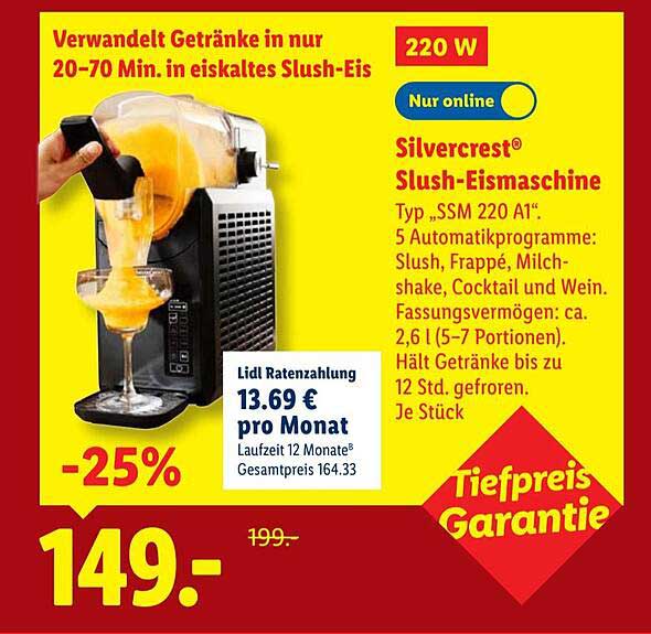 Silvercrest® Slush-Eismaschine Angebot bei Lidl - ProspektGuru.de