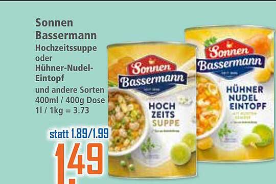 Sonnen Bassermann Hochzeitsuppe Oder Hühnere-Nudel-Eintopf Und Andere ...