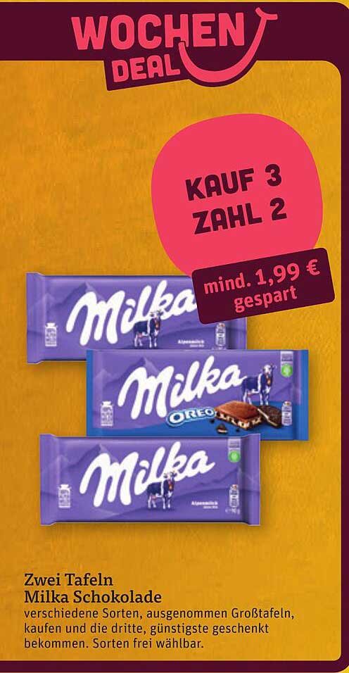 Milka Tafeln Verschiedene Sorten 87G – 100G Packung Angebot bei K+K ...